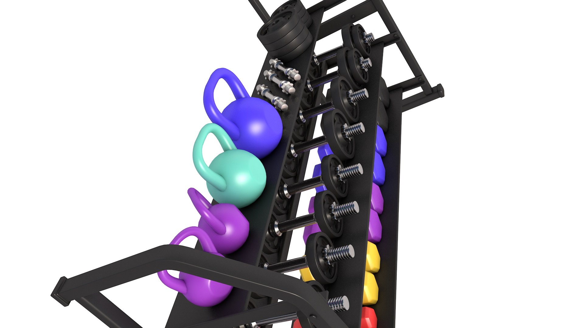 3D Dumbbell Rack Model - TurboSquid 2293611