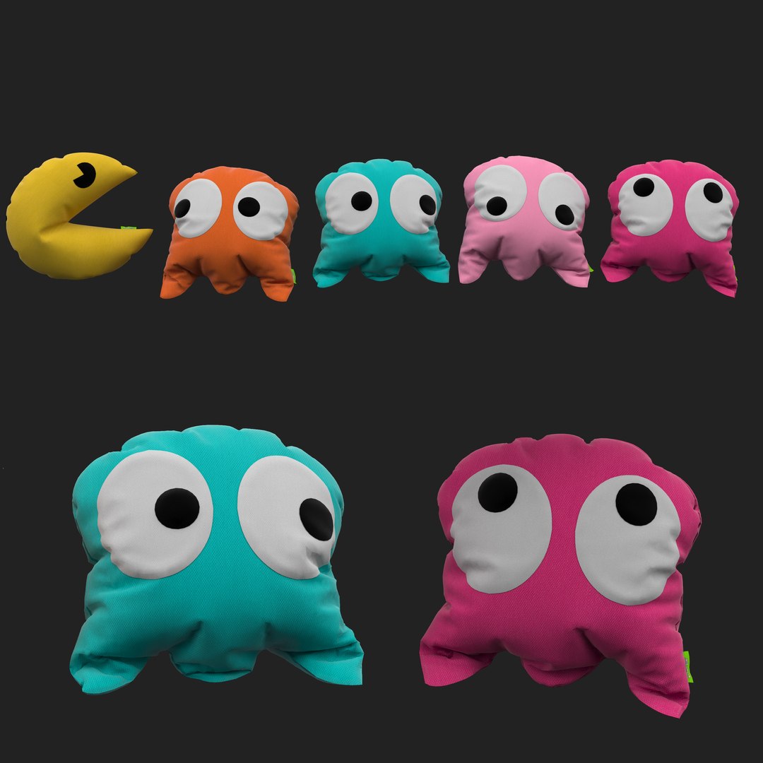 Pacman Pillow Set 3D Model - TurboSquid 1164228