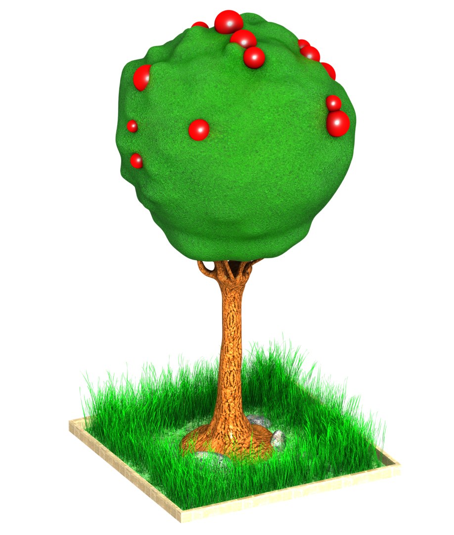 3d tree cartoon art