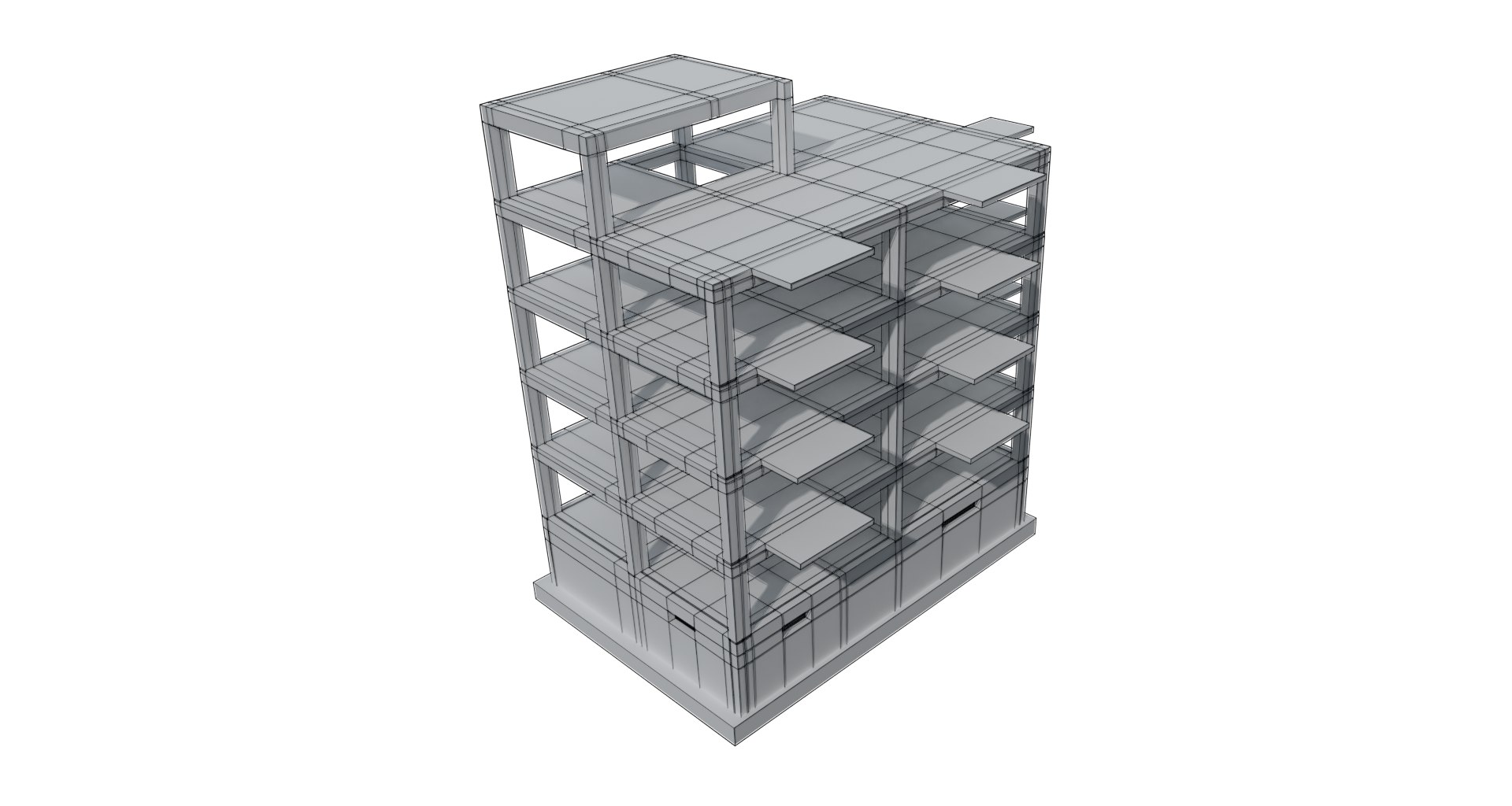 Reinforced concrete building architectural 3D model - TurboSquid 1572313