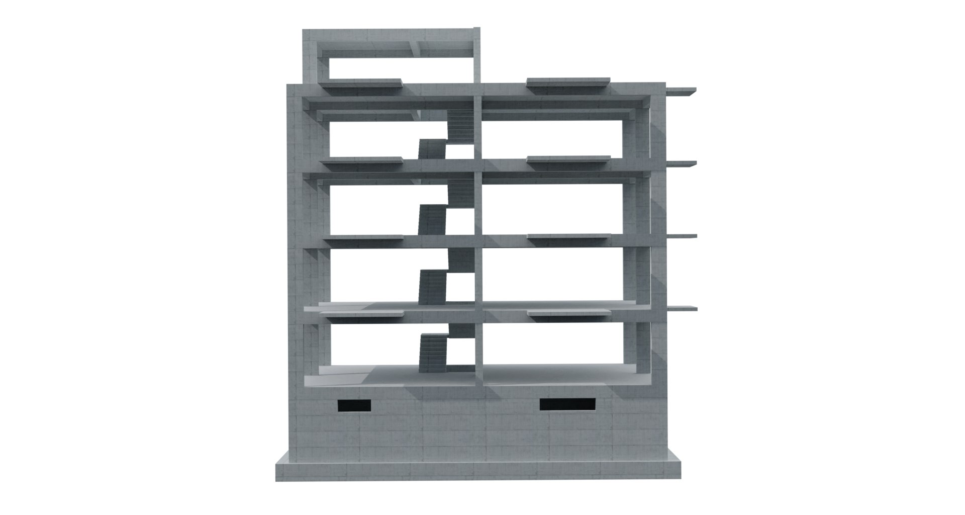 Reinforced concrete building architectural 3D model - TurboSquid 1572313