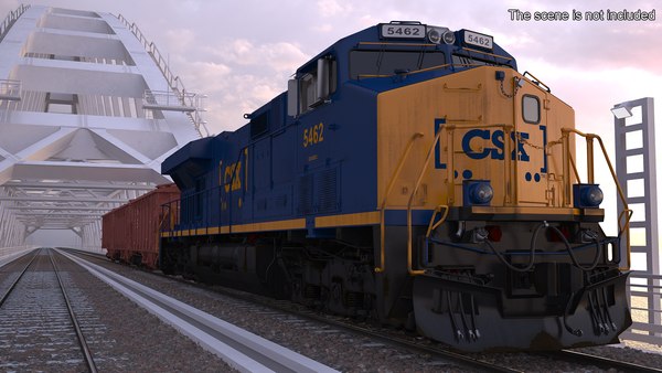 화물차가 포함된 CSX GE ES44AC 기관차 열차 3D 모델 - TurboSquid 2218387