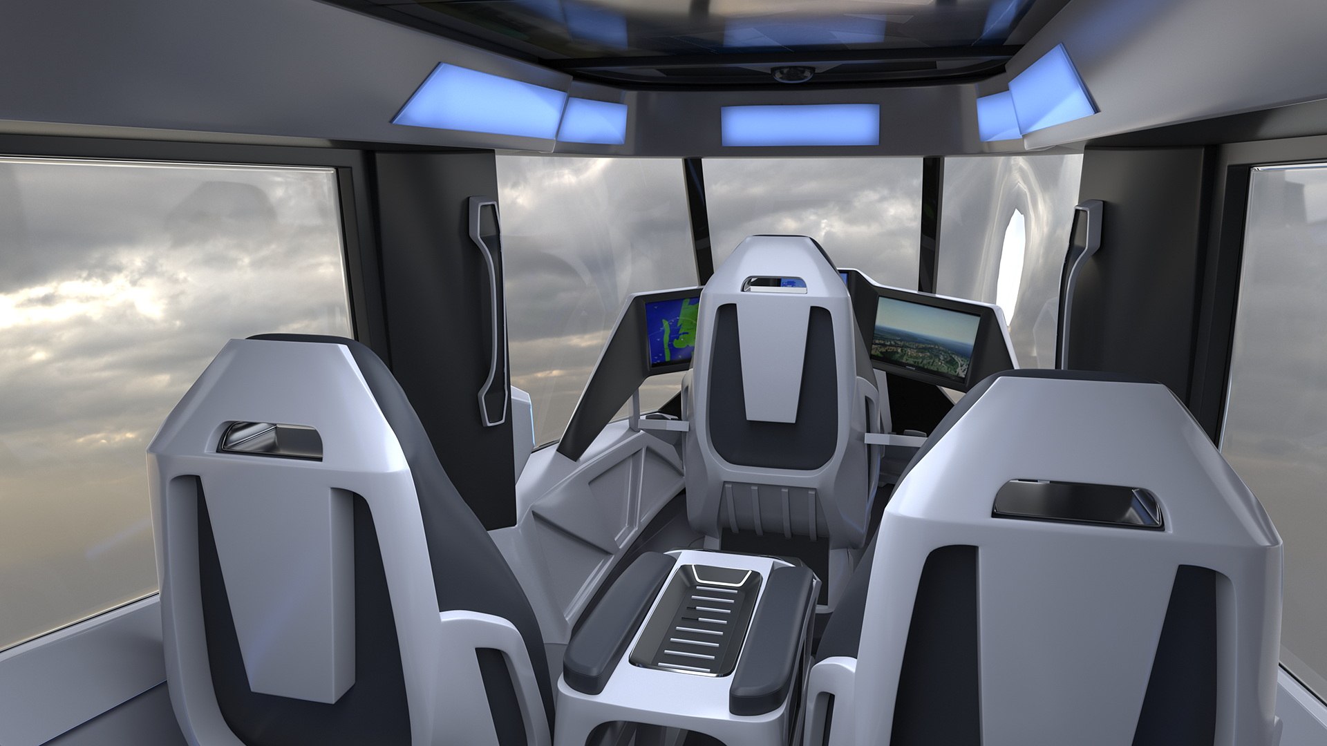 Passenger Aircraft Taxi Bell Nexus Lights On 3D model - TurboSquid 2174296