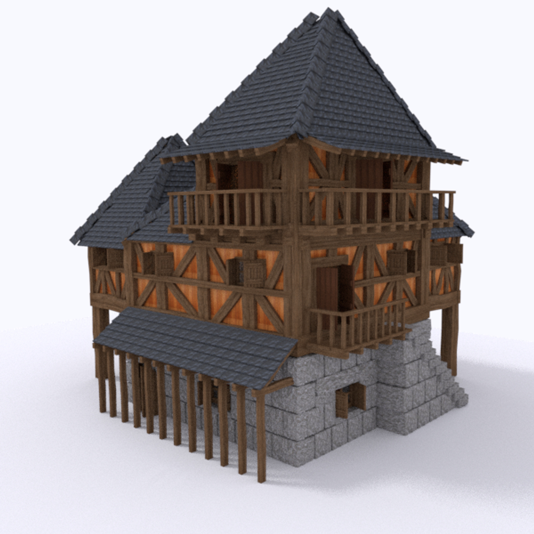 Medieval House Obj