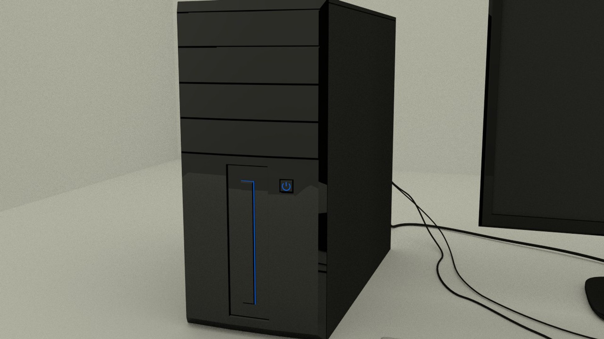 Computer Widescreen Monitor 3ds