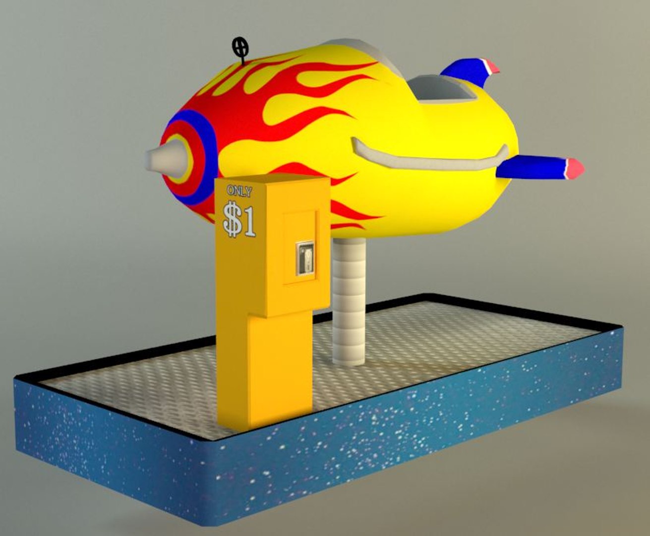 Childrens Space Ship Ride 3d Obj