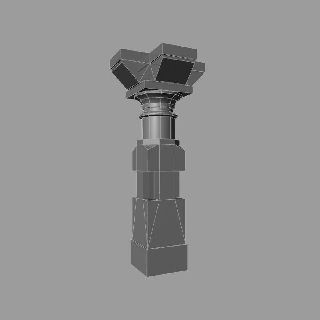 3d Model Stone Pillar 1