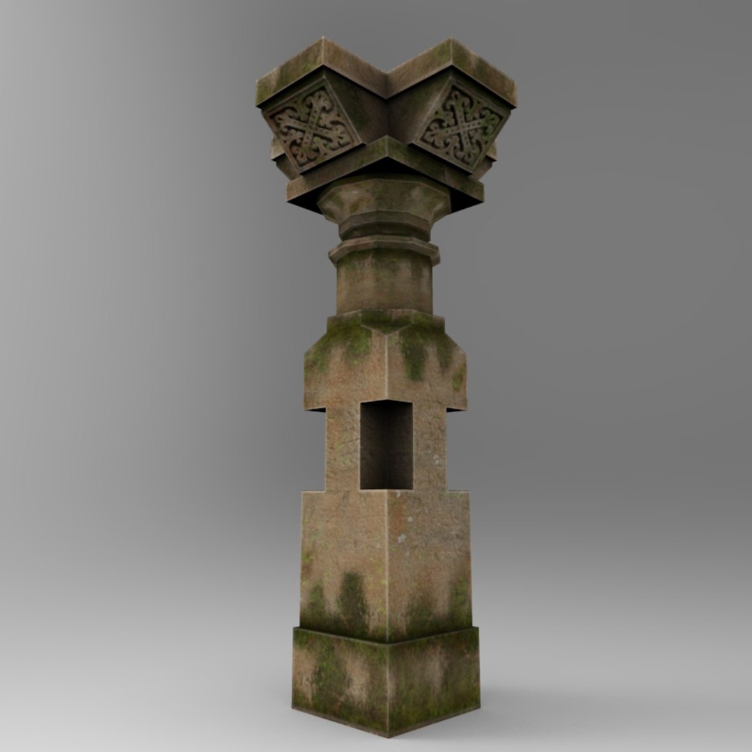 3d Model Stone Pillar 1