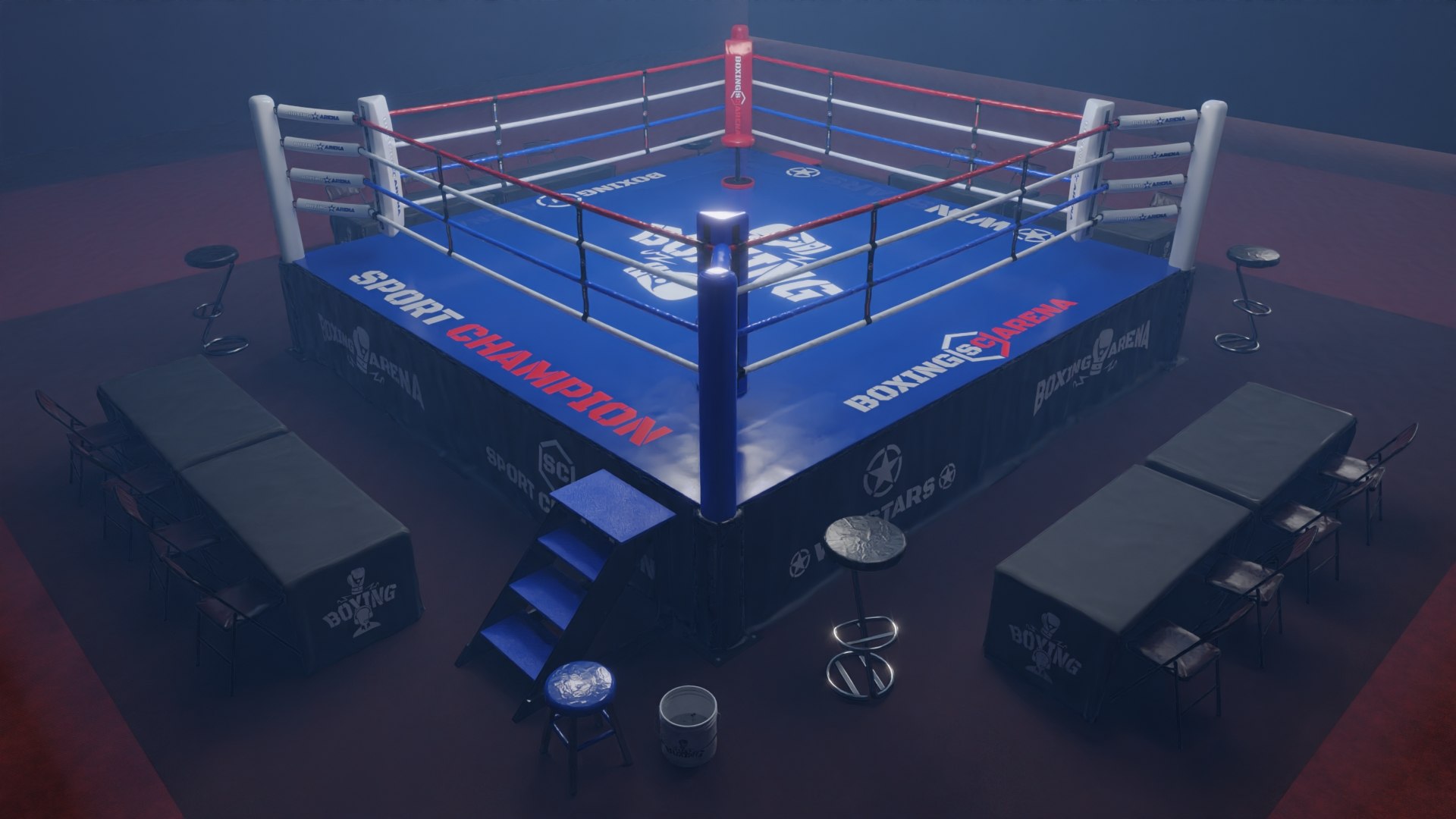 3D BOXING ARENA Game Ready Asset Pack Volume 1 - TurboSquid 2094218