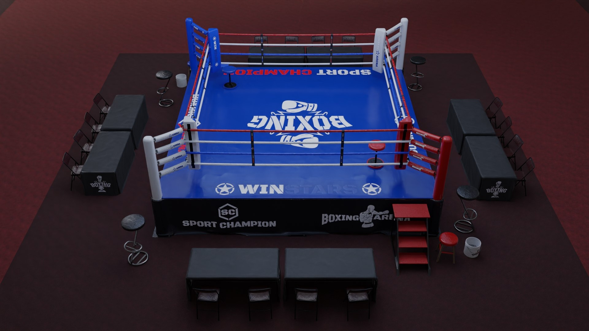 3D BOXING ARENA Game Ready Asset Pack Volume 1 - TurboSquid 2094218