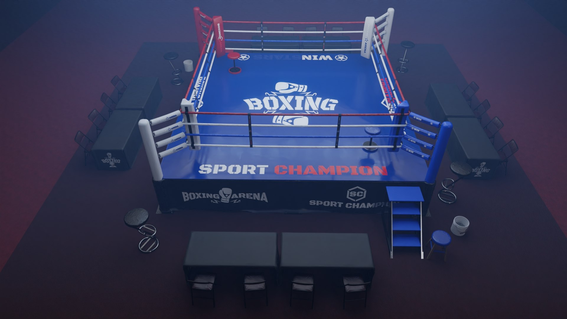 3D BOXING ARENA Game Ready Asset Pack Volume 1 - TurboSquid 2094218