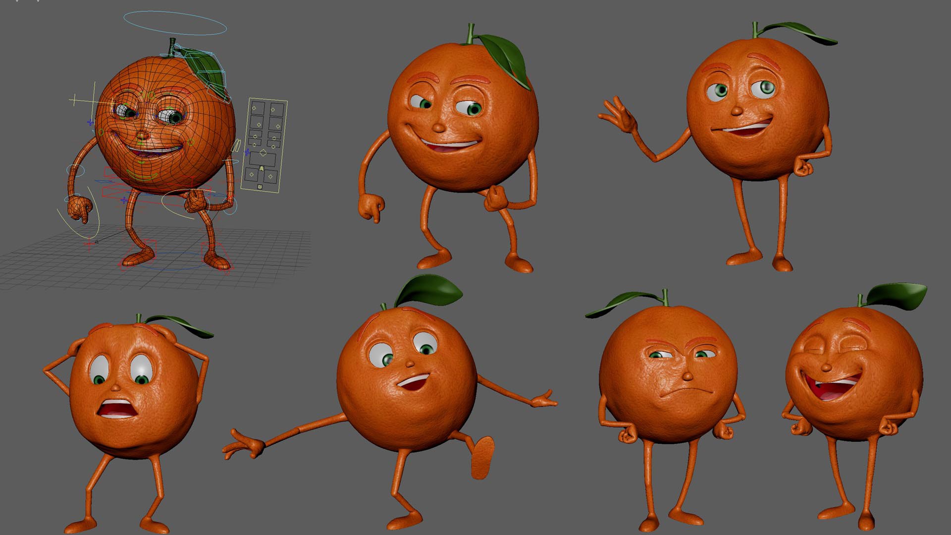 3D Model Orange Fruit 3D Character - TurboSquid 2158466