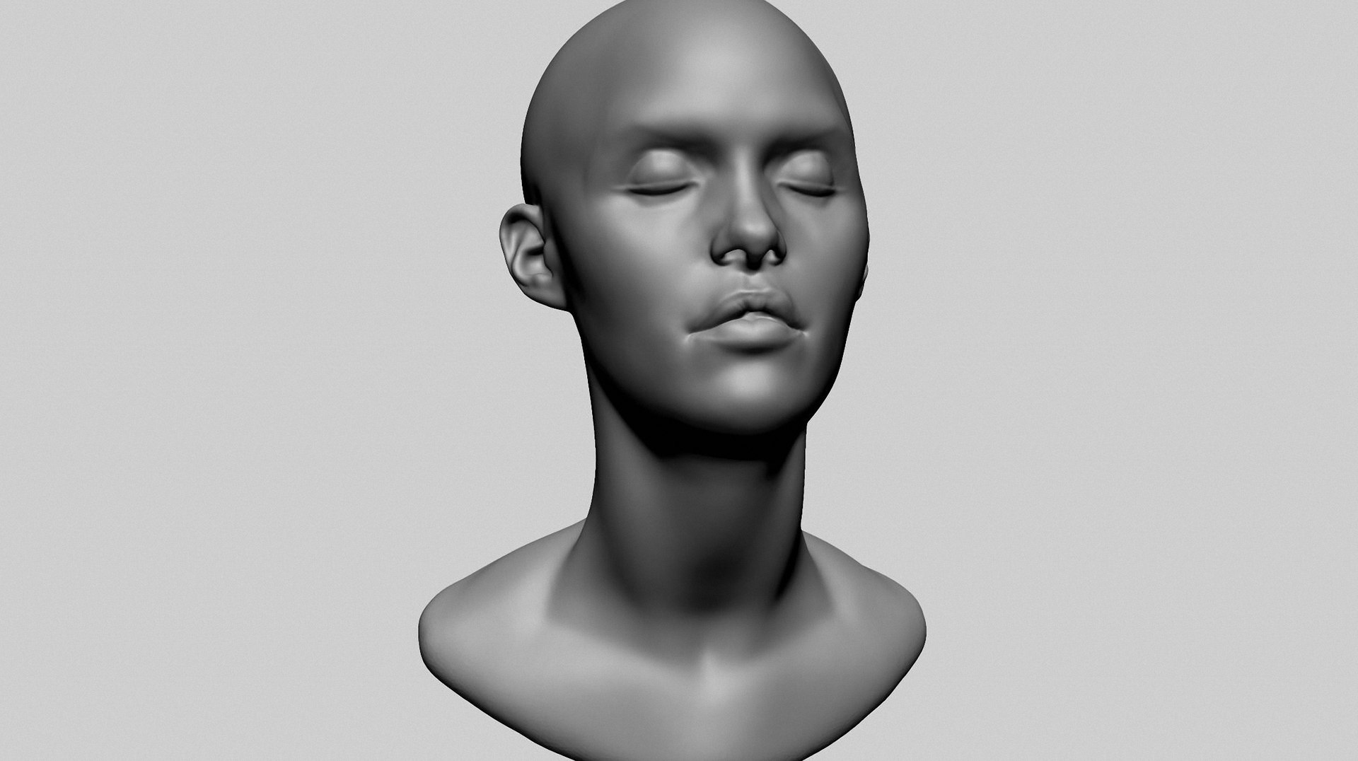 Base Female Head B 3D Model - TurboSquid 2198924