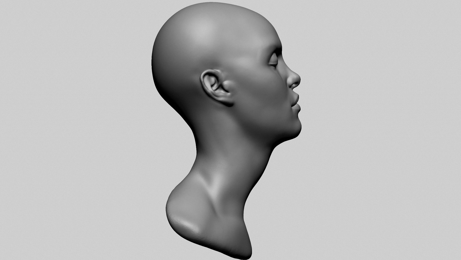Base Female Head B 3D Model - TurboSquid 2198924