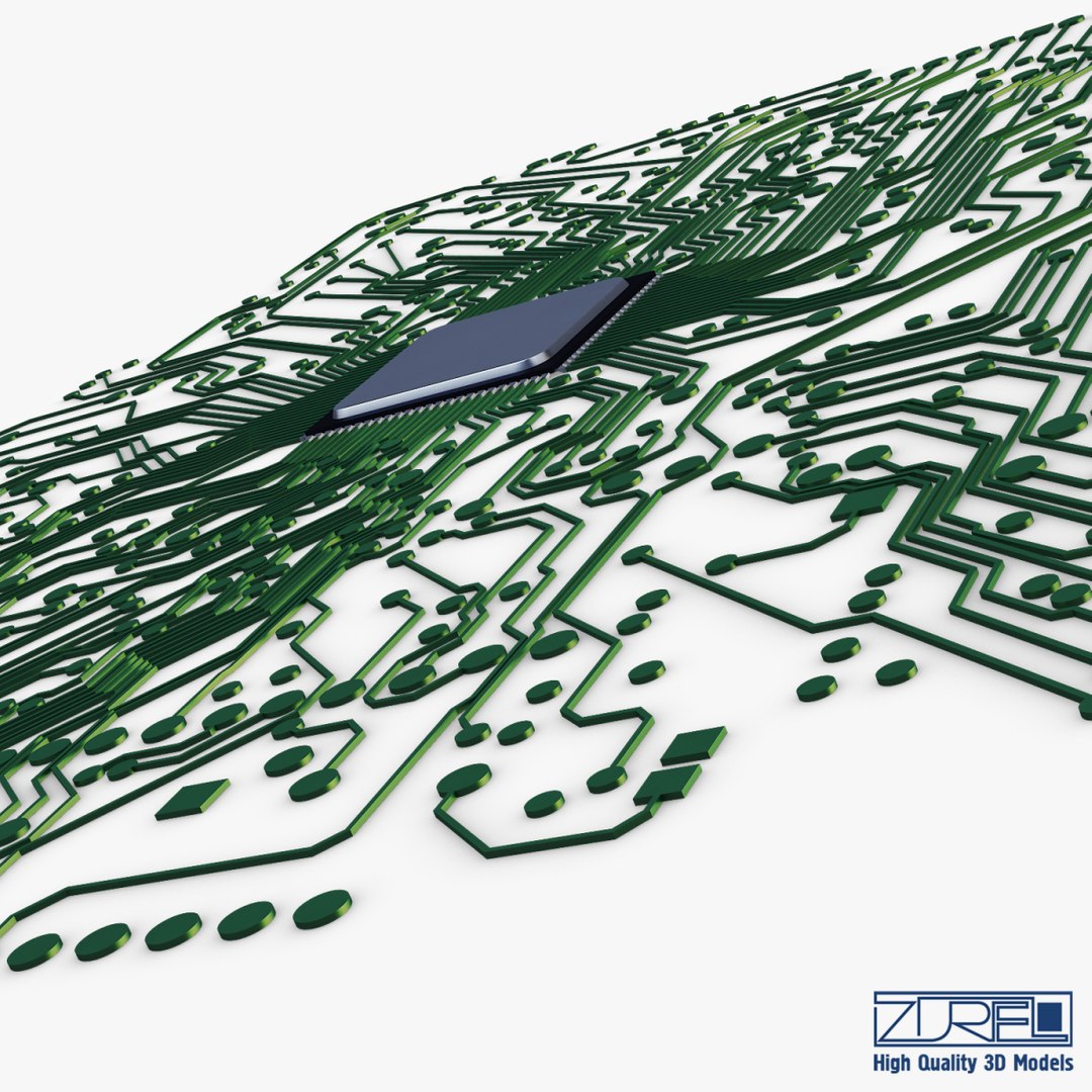electronic circuit v 1 3d model