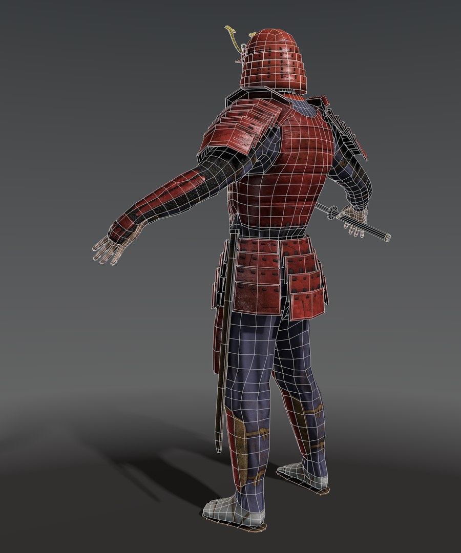 3d Samurai Character Games Model