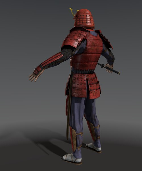 3d samurai character games model