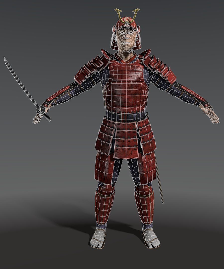 3d Samurai Character Games Model