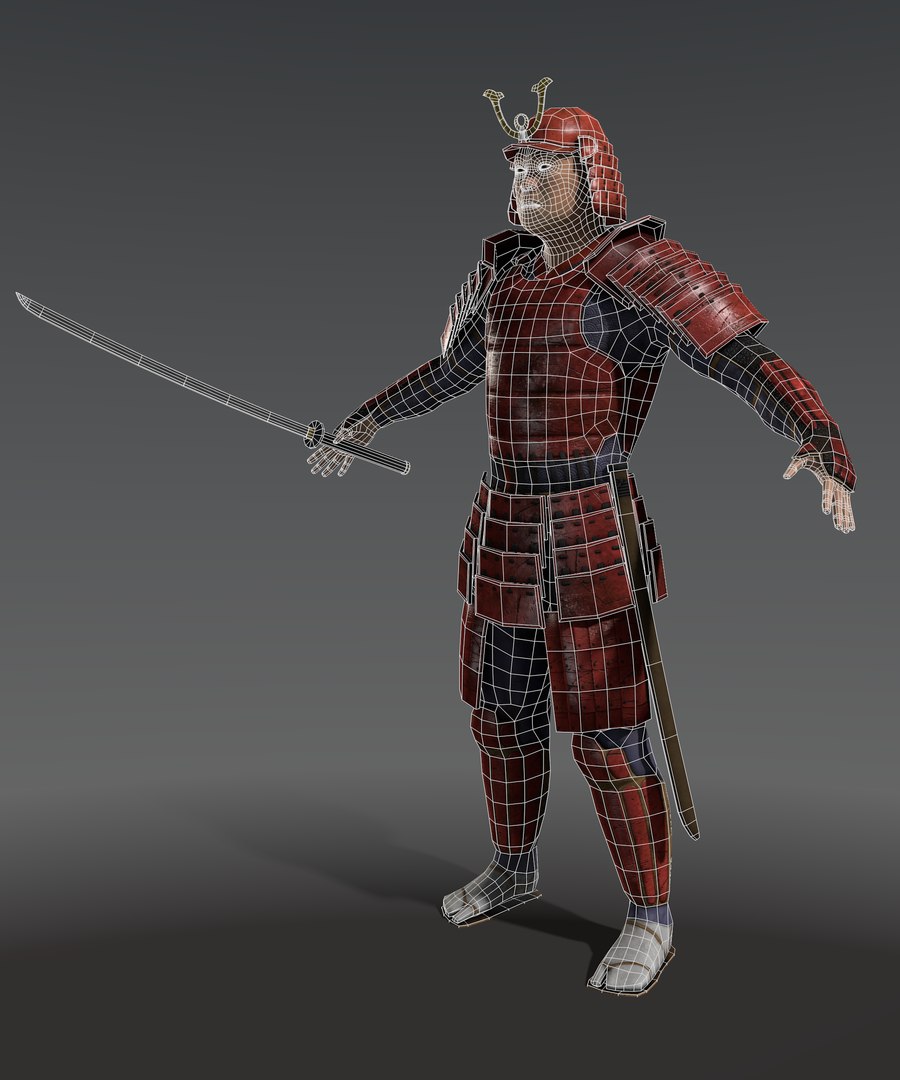 3d Samurai Character Games Model