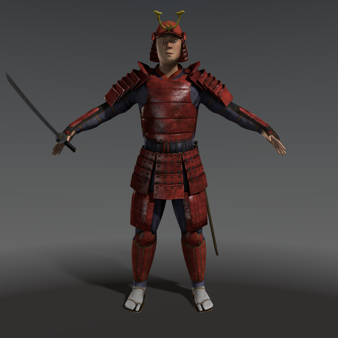 3d Samurai Character Games Model