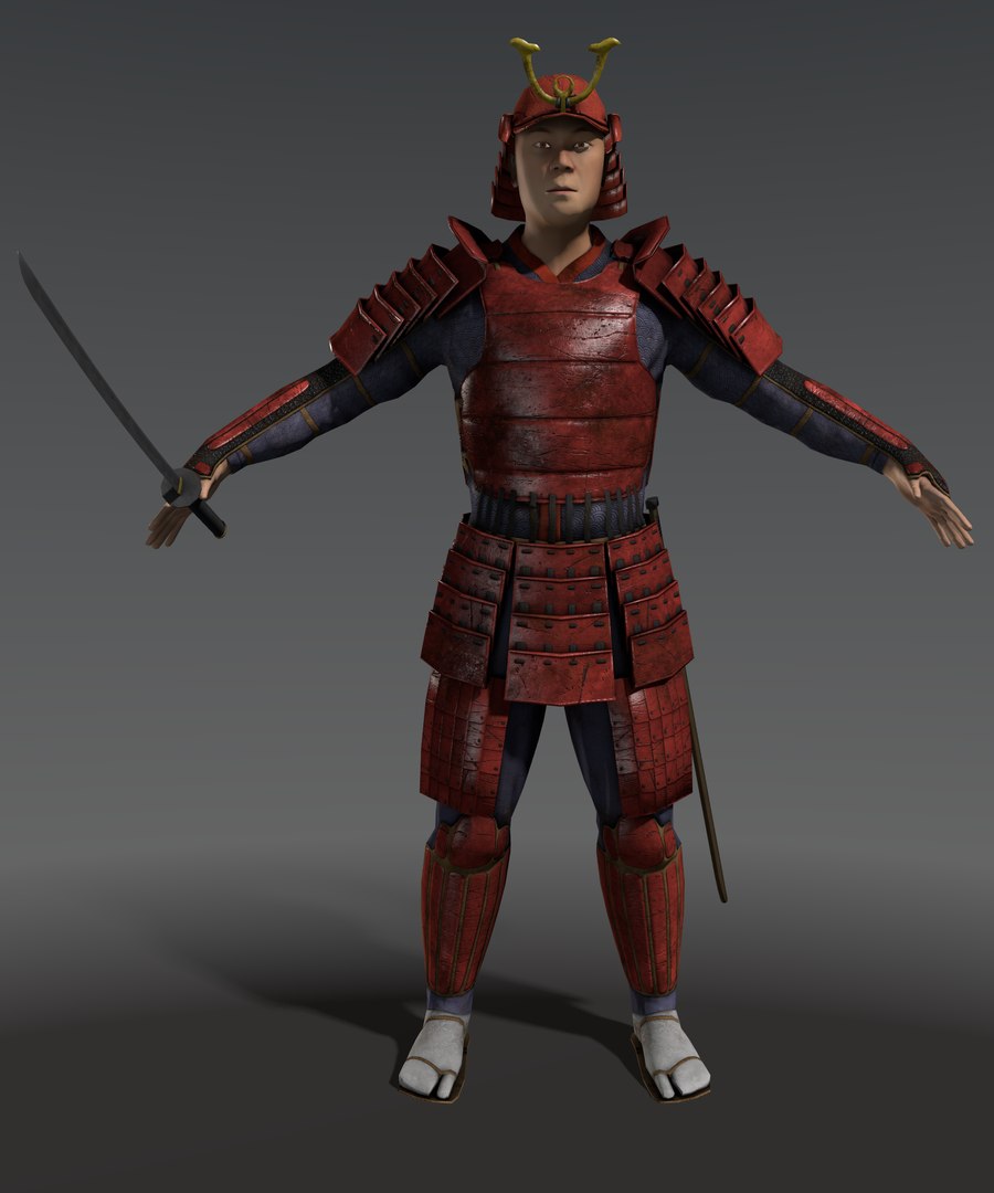 3d Samurai Character Games Model