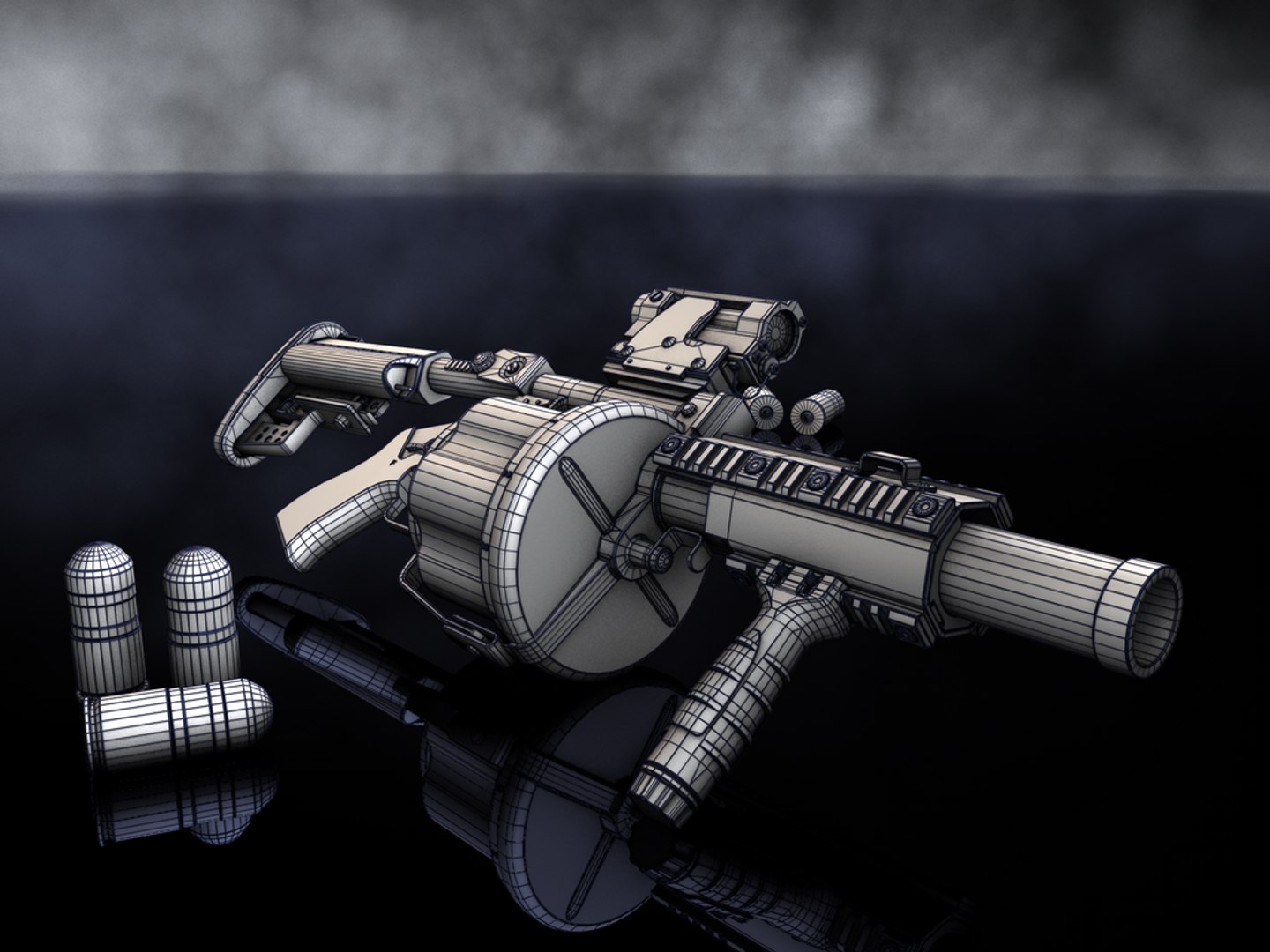 Mgl Multiple Grenade Launcher 3d Model