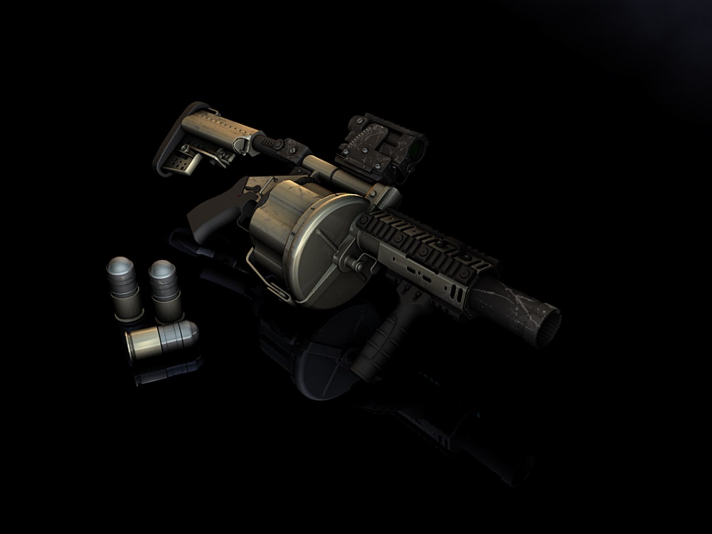 Mgl Multiple Grenade Launcher 3d Model