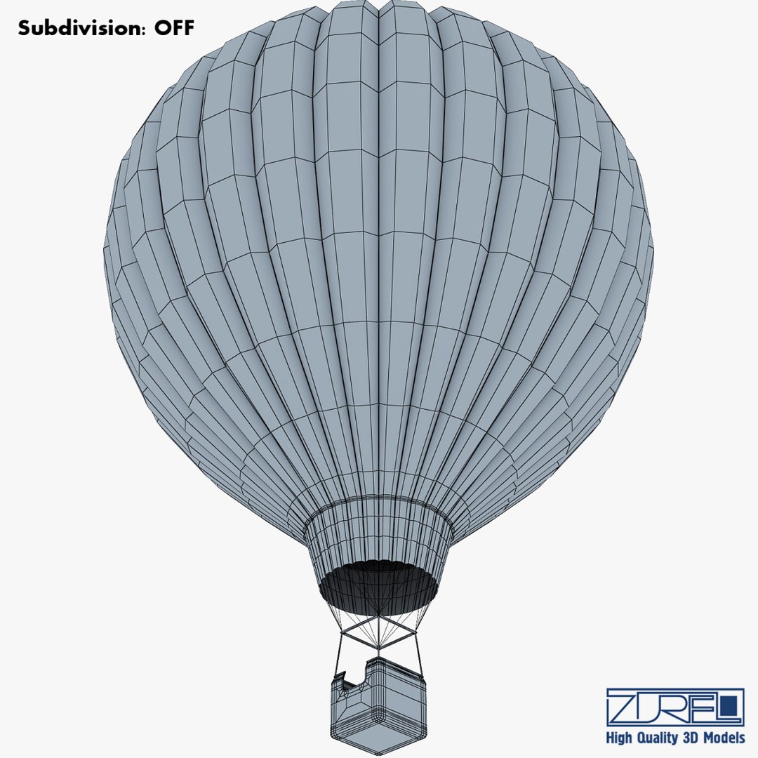hot air balloon v 3d model