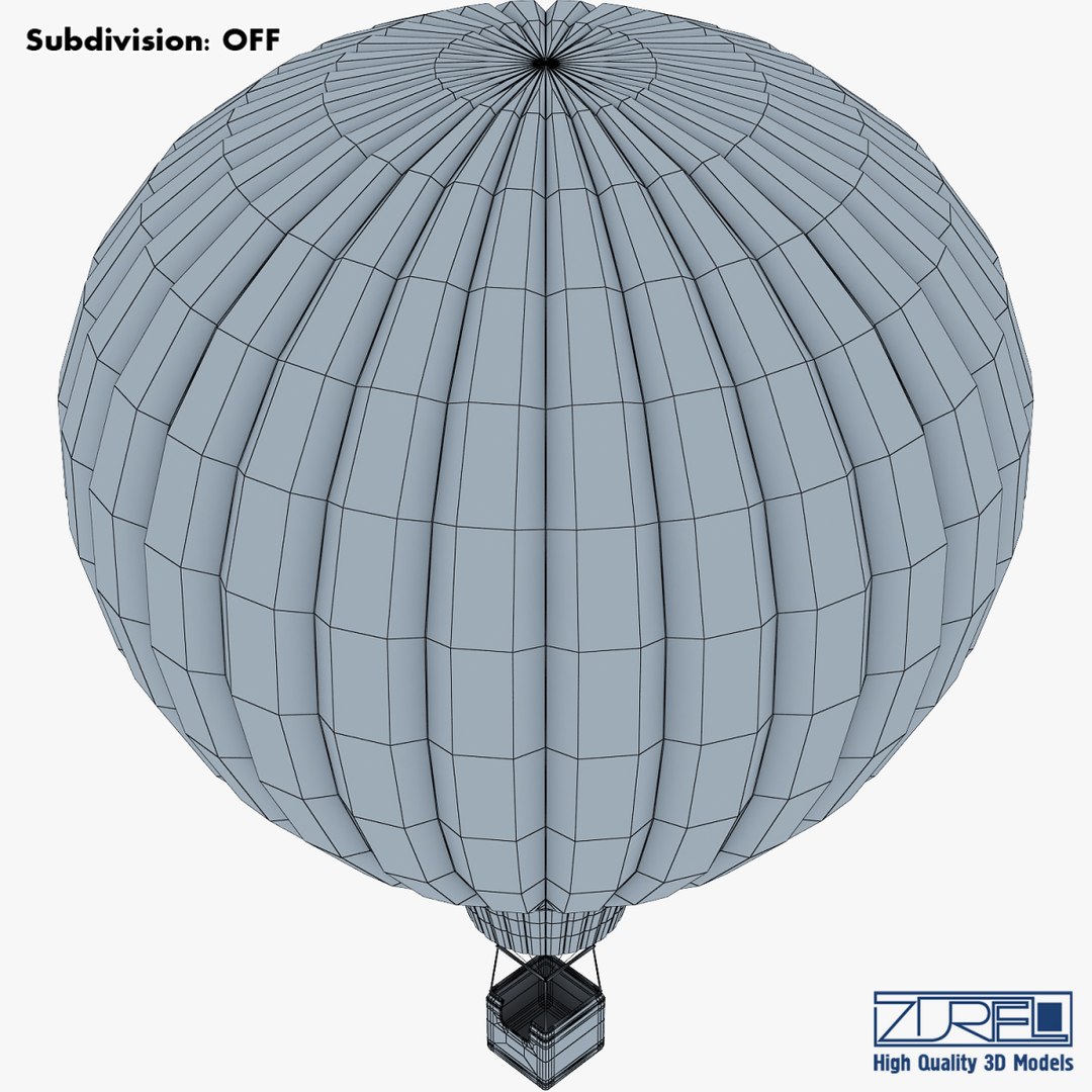 hot air balloon v 3d model