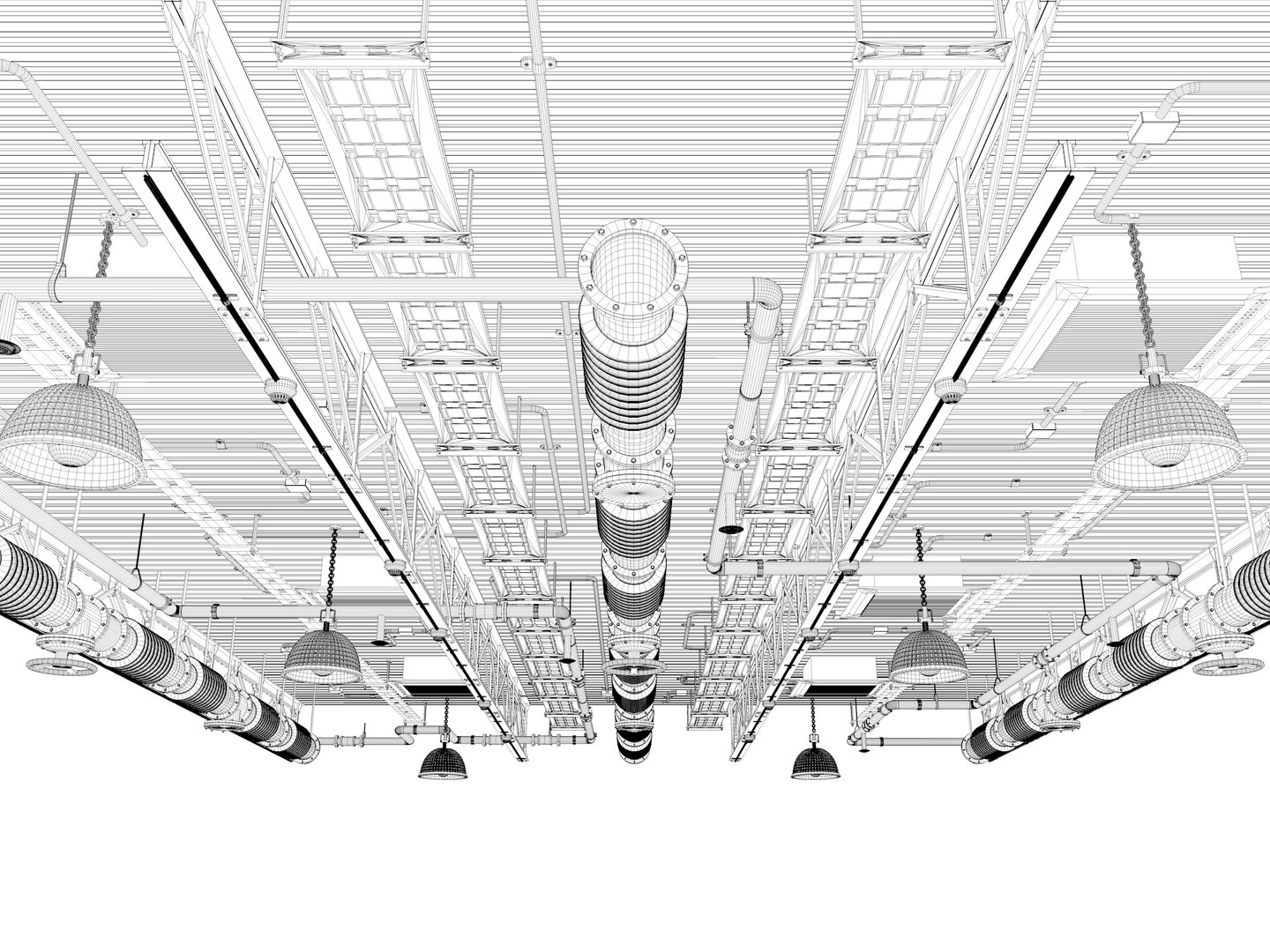 3D Ceiling Ventilation Pipes 4 model - TurboSquid 2108450