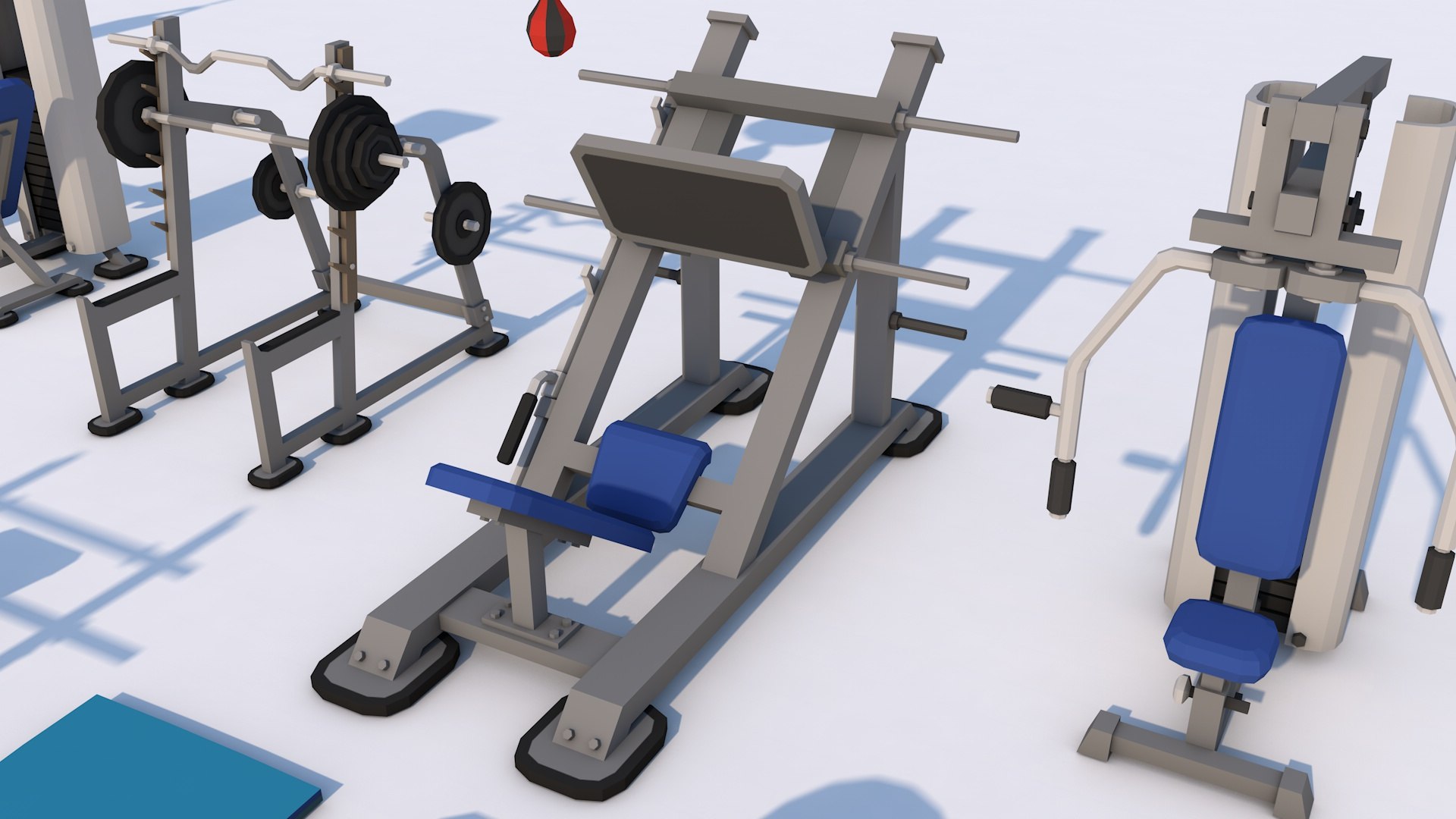 Poly Gym Equipments Pack Collection 3D Model - TurboSquid 2201693