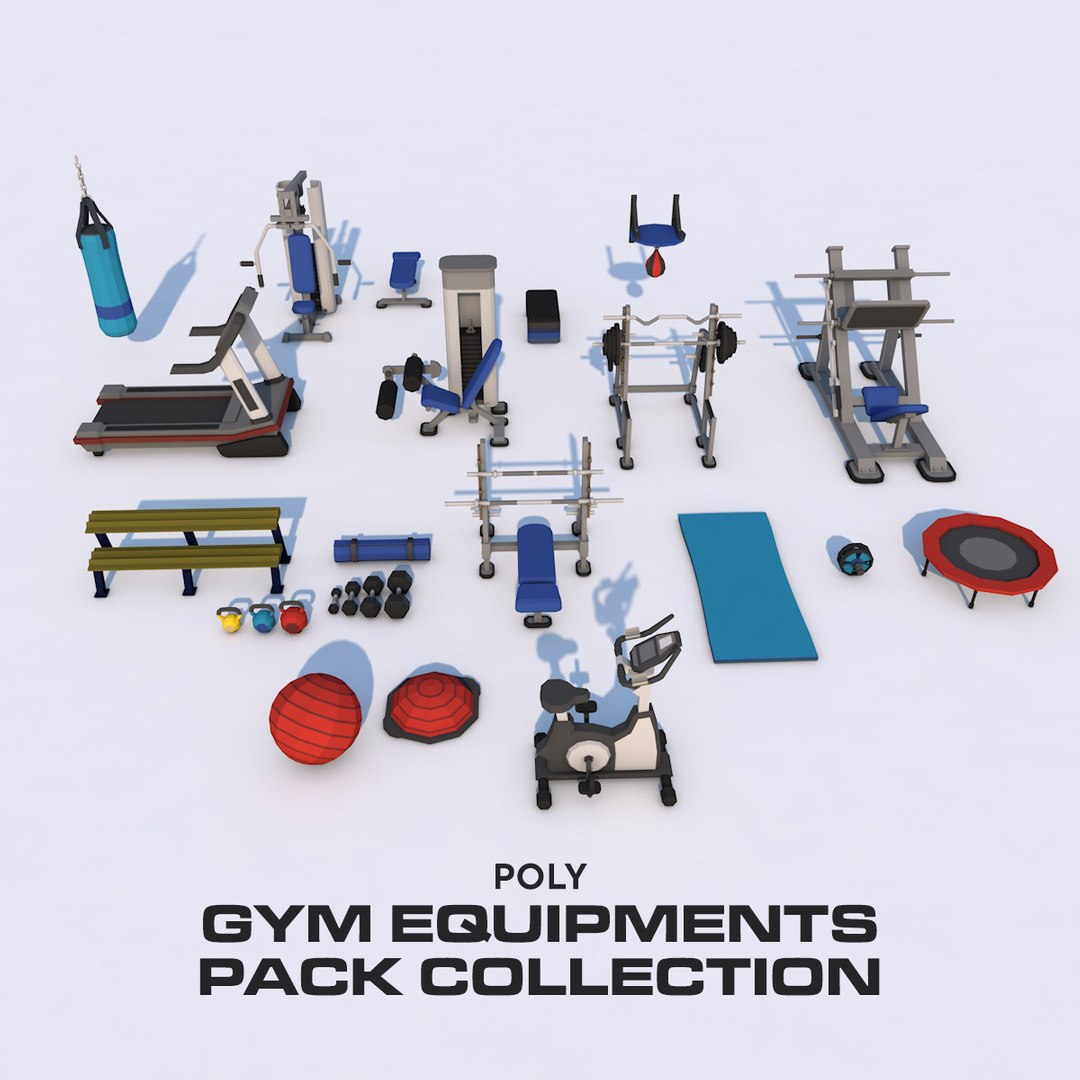 Poly Gym Equipments Pack Collection 3D Model - TurboSquid 2201693
