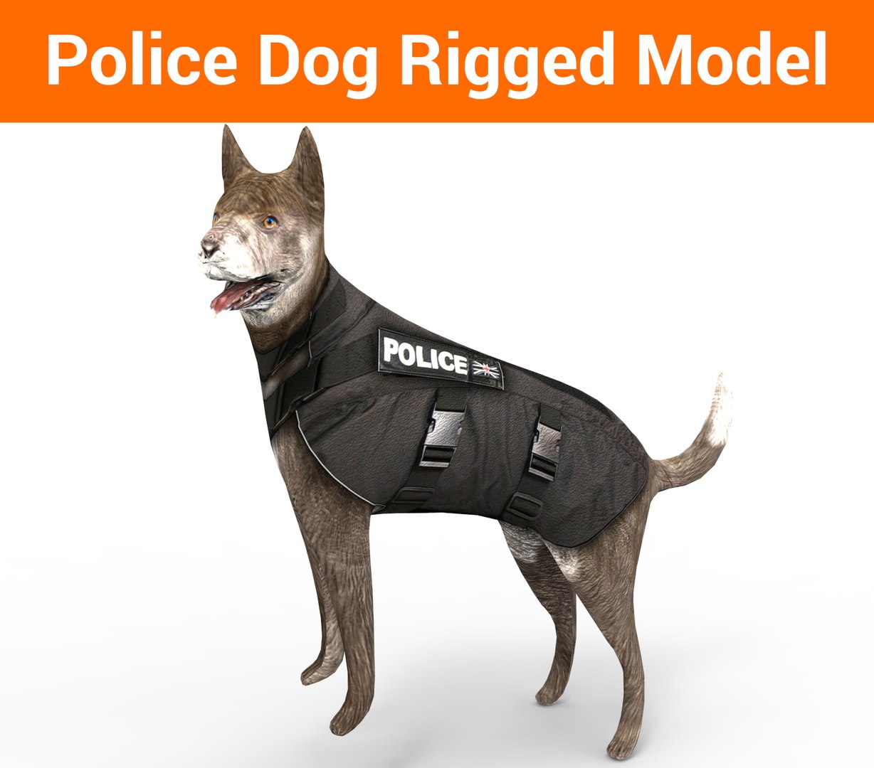 Police German Shepherd Dog Rigged 3D Model - TurboSquid 1195822