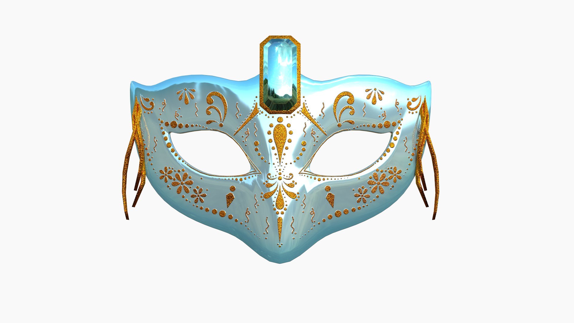 3D Model Carnival Mask E07 Blue Orange - Costume Character Design ...