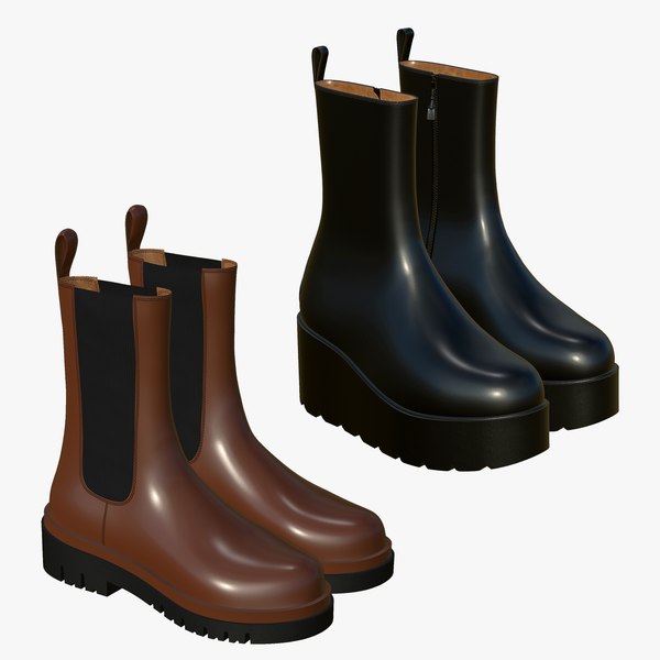 modelo 3d Realistic Leather Boots V79 - TurboSquid 1957483