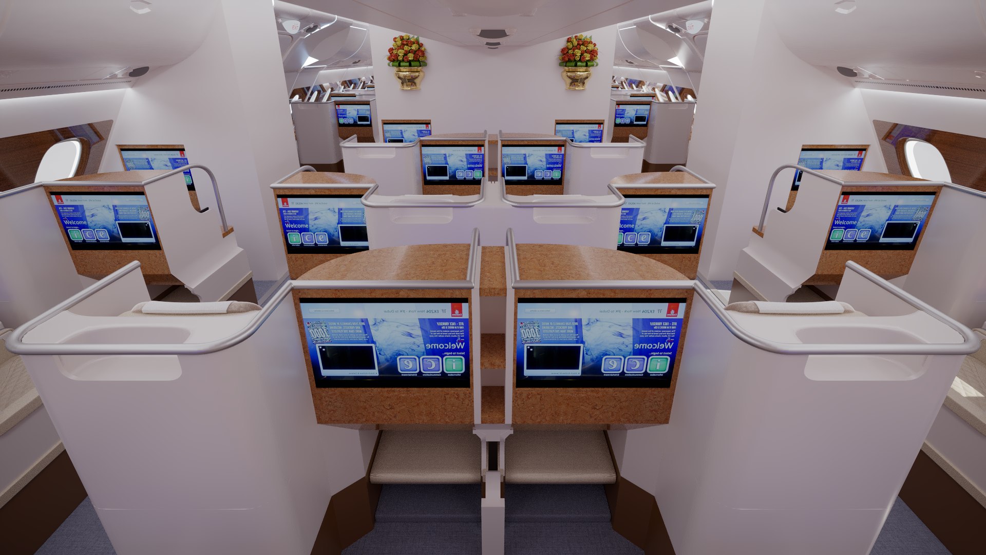 Airbus A380 800 Business Class Emirates 3D - TurboSquid 2052103