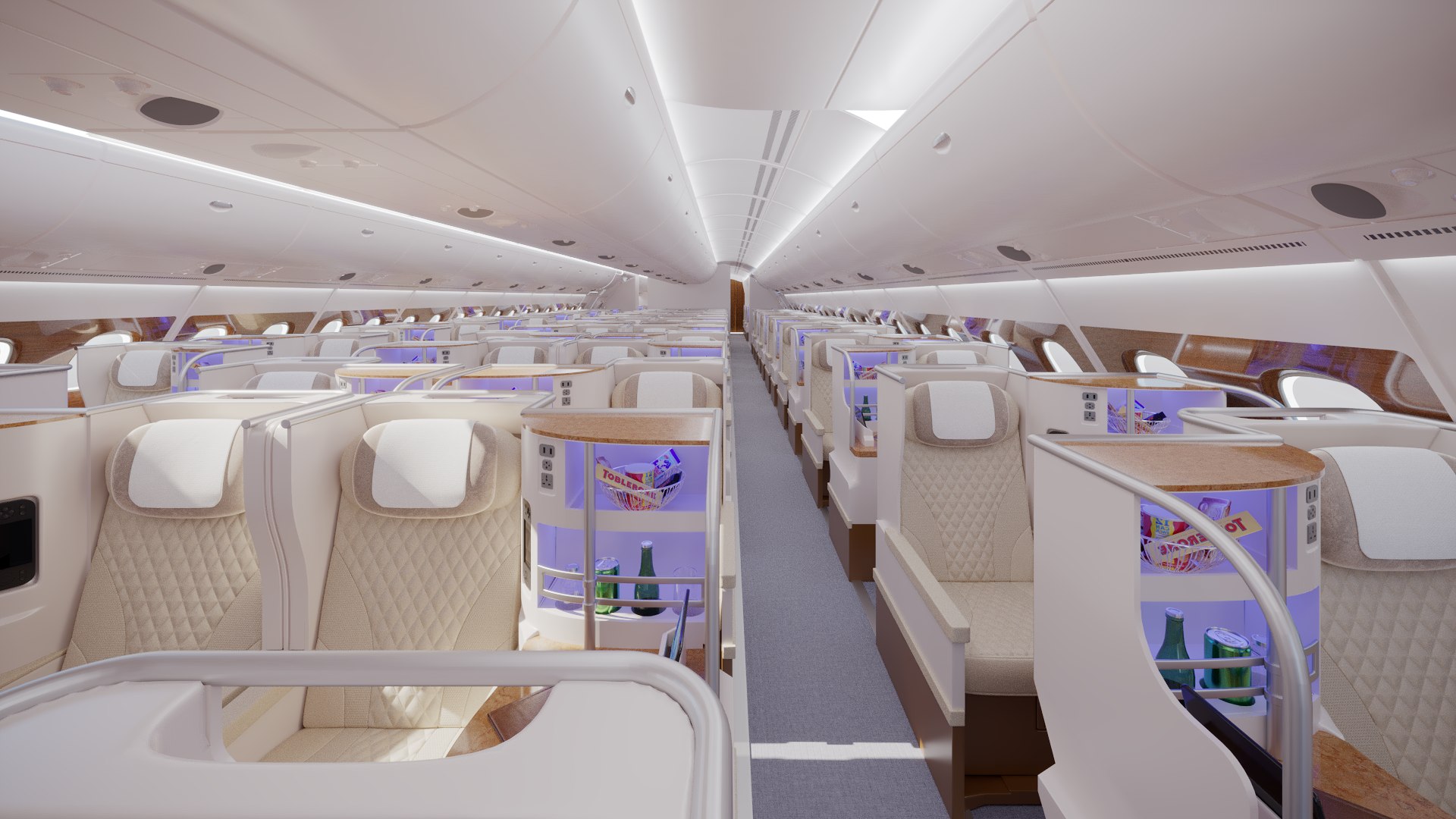 Airbus A380 800 Business Class Emirates 3D - TurboSquid 2052103