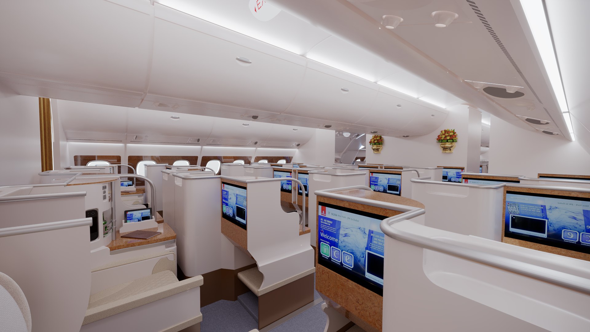 Airbus A380 800 Business Class Emirates 3D - TurboSquid 2052103