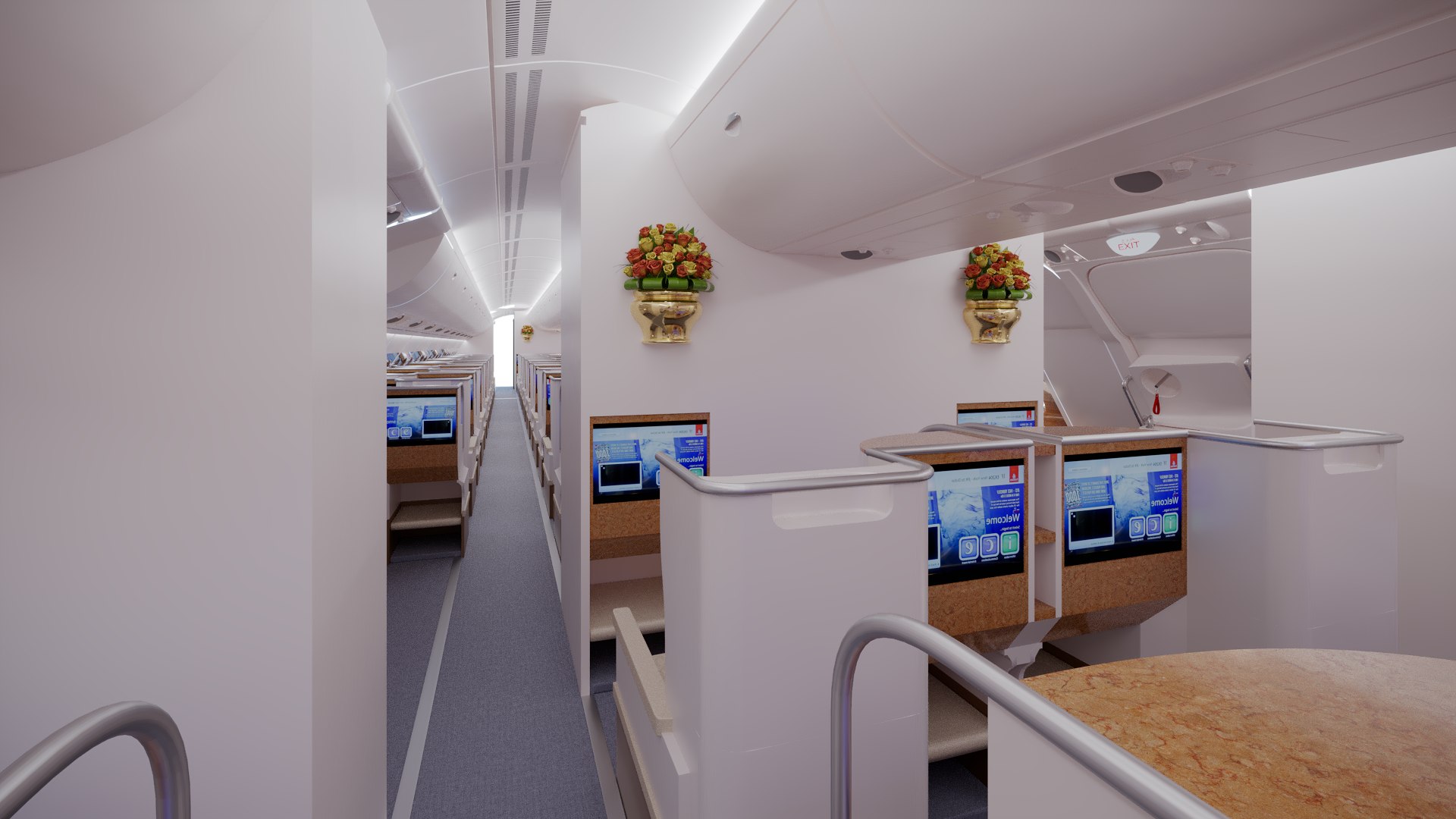 Airbus A380 800 Business Class Emirates 3D - TurboSquid 2052103