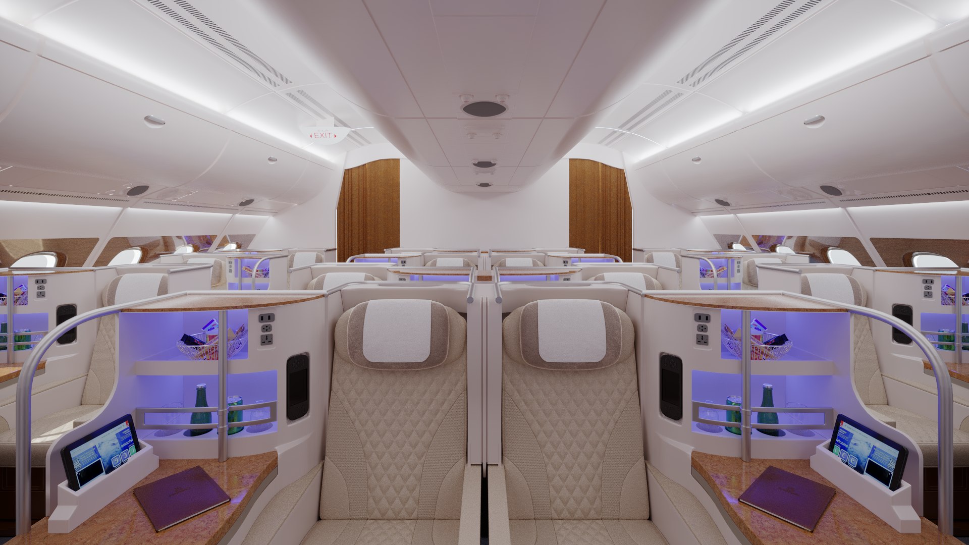 Airbus A380 800 Business Class Emirates 3D - TurboSquid 2052103