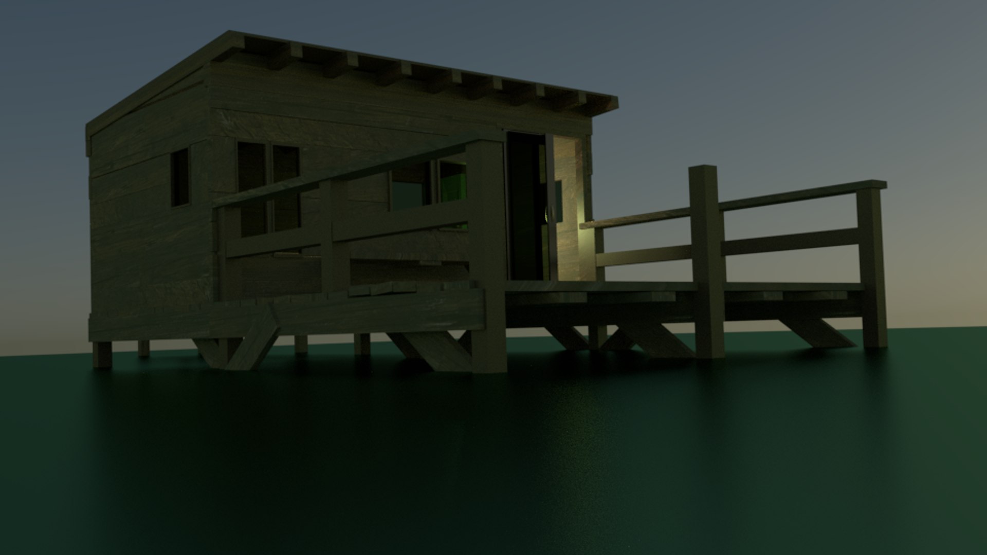 3D Model Old Fishing Shack - TurboSquid 1385521