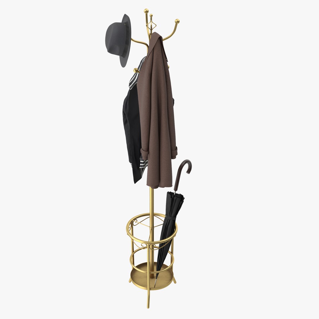 3D Coat Rack With 12 Hooks - TurboSquid 2237193