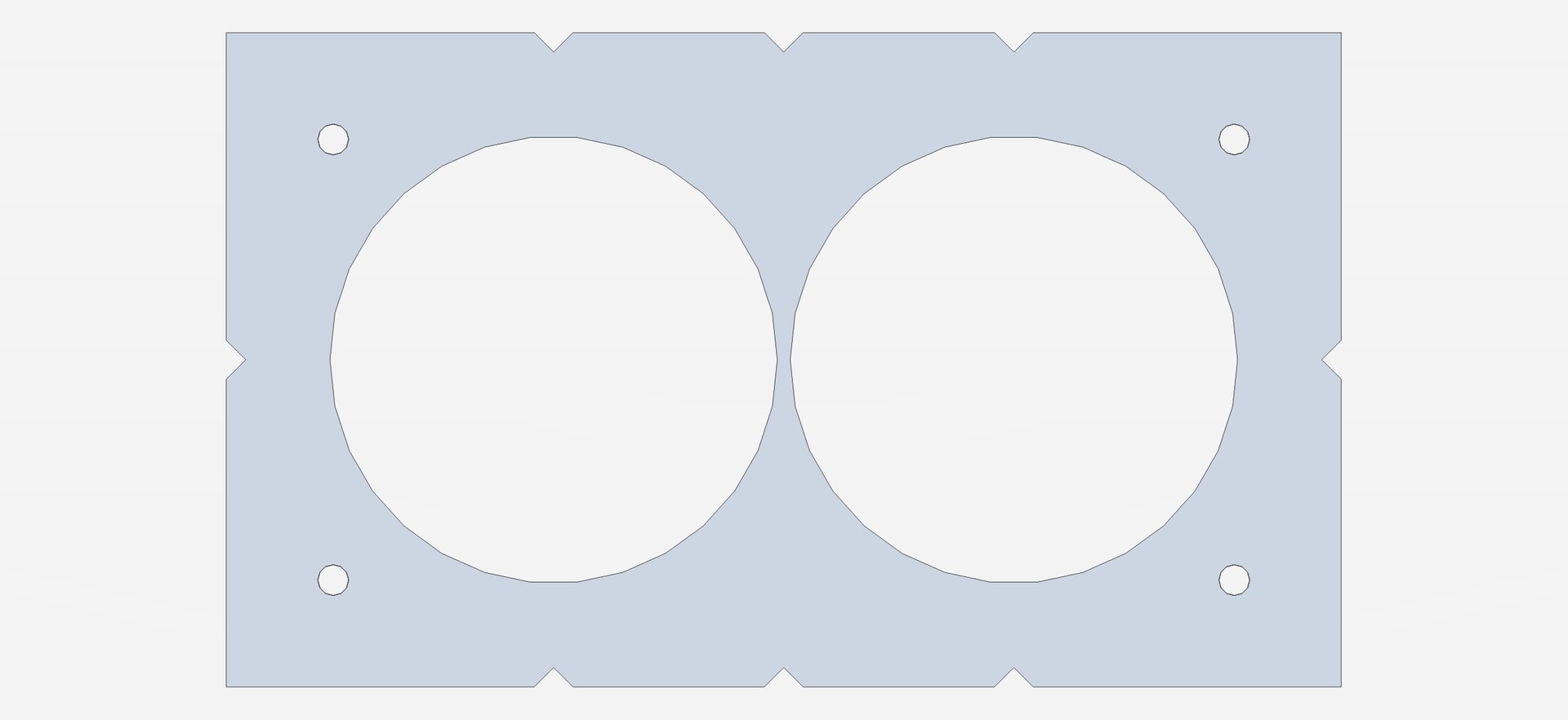 Circle Cutting Template For Plasterboard Assembly 2x68mm Center Distance 71mm 3D Model ...