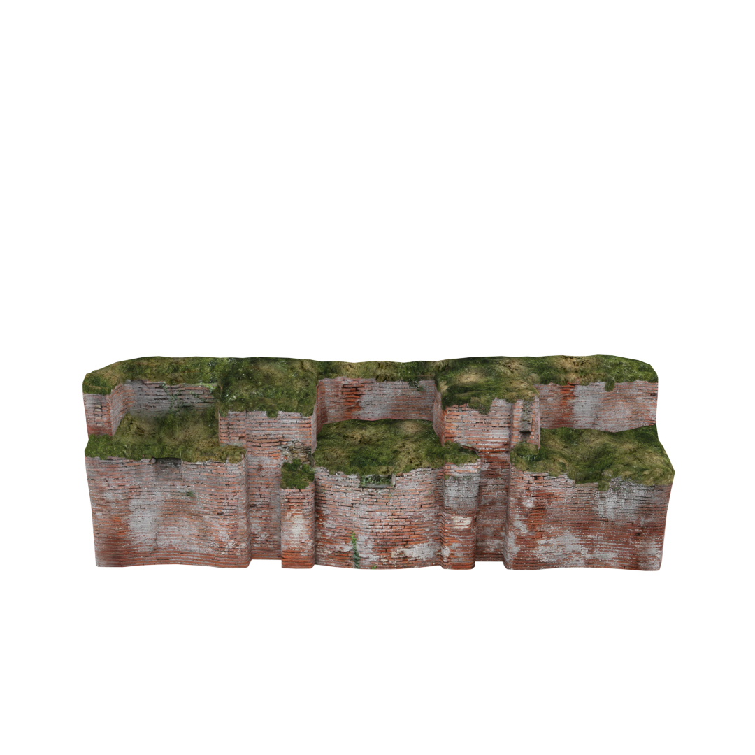 Ruined Wall 07 3d Obj