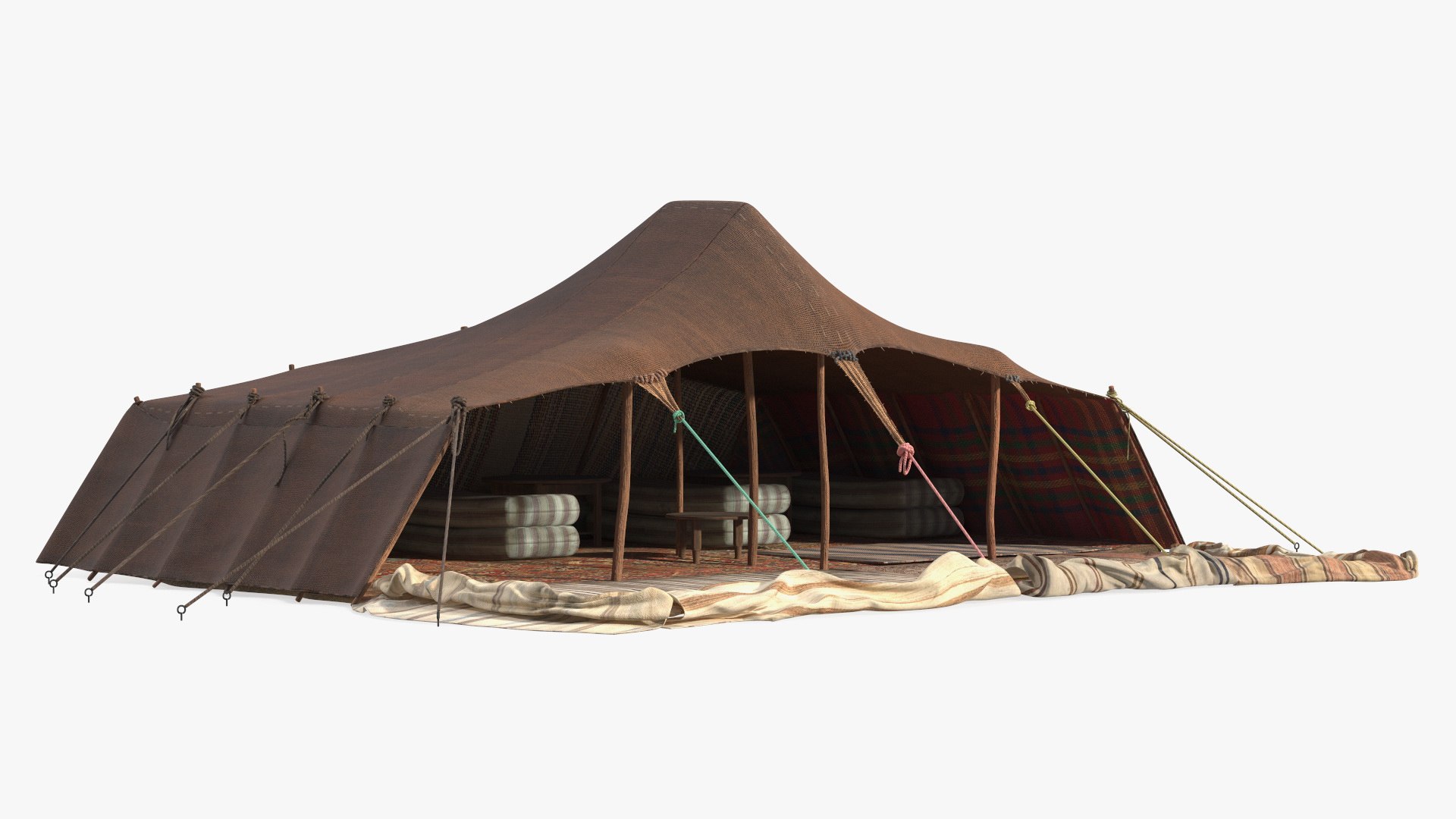 3D Traditional Bedouin Tent With Camel Fur Model - TurboSquid 2359099