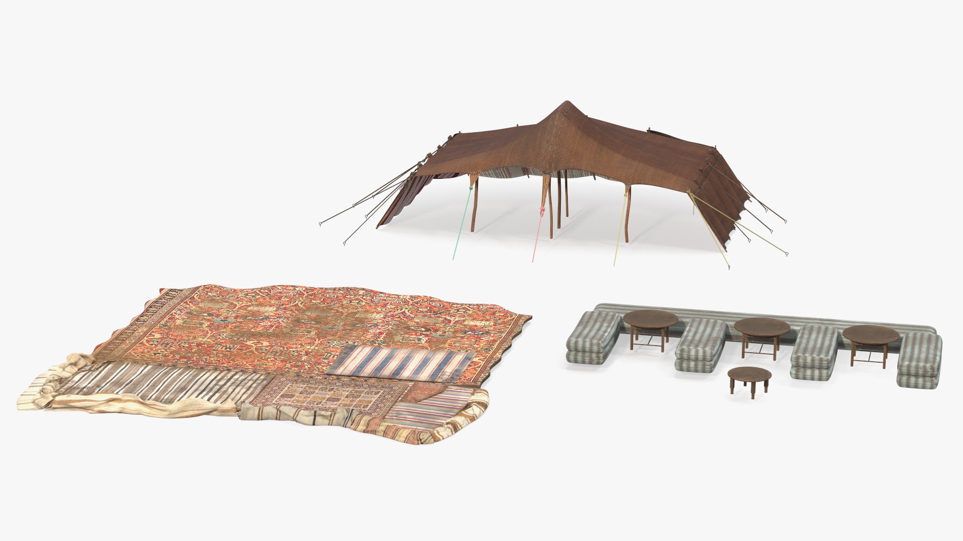 3D Traditional Bedouin Tent With Camel Fur Model - TurboSquid 2359099