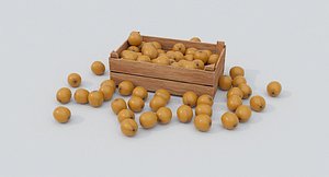 3D Wooden Crate And Carrots - TurboSquid 1736282