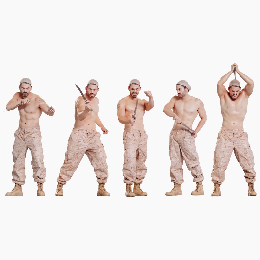 3D Male Scan - Victor Knife Poses Bundle Model - TurboSquid 2220955