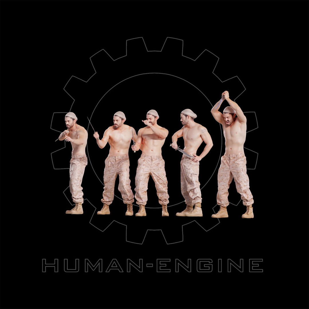 3D Male Scan - Victor Knife Poses Bundle Model - TurboSquid 2220955