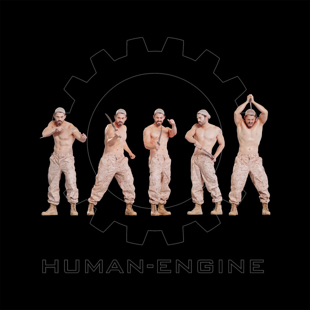 3D Male Scan - Victor Knife Poses Bundle Model - TurboSquid 2220955